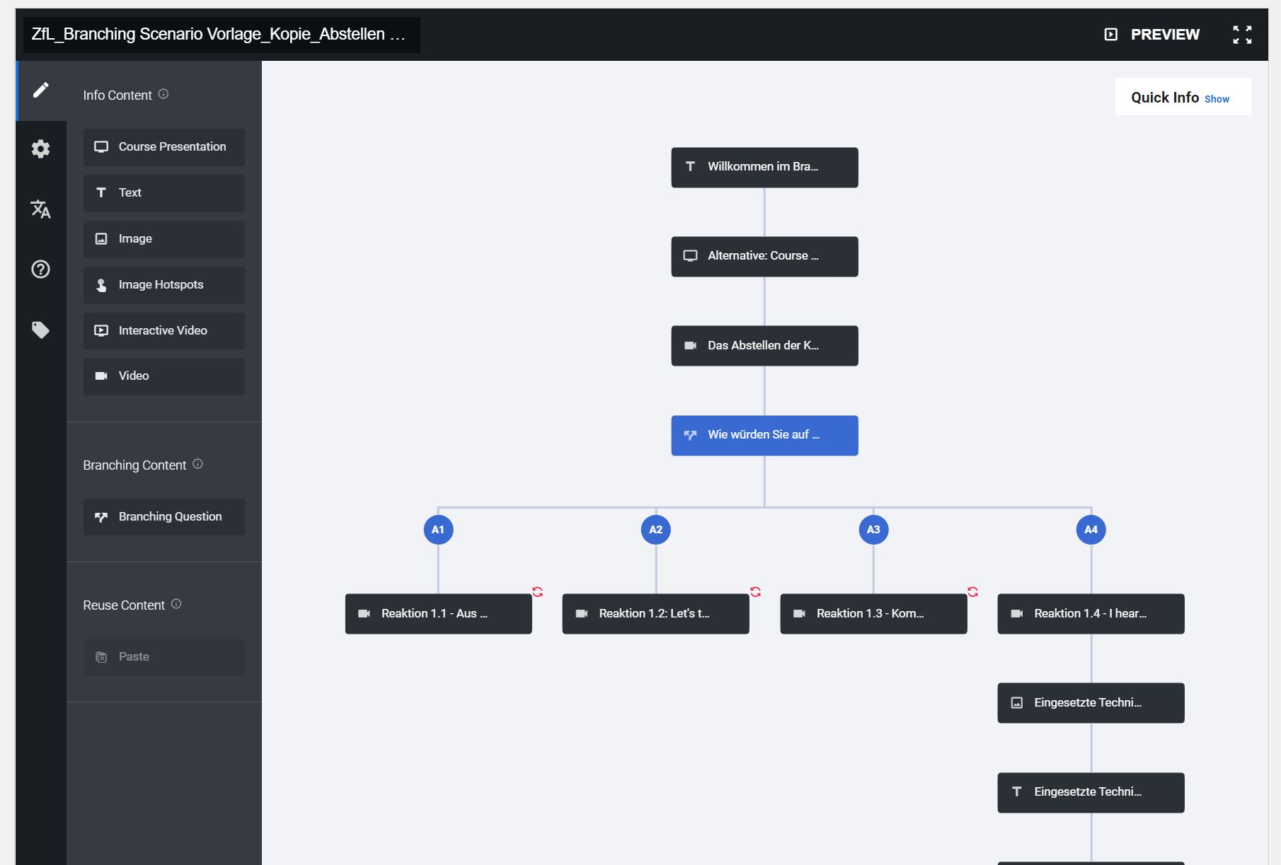 Branching Scenario in H5P - ZfL Lernen